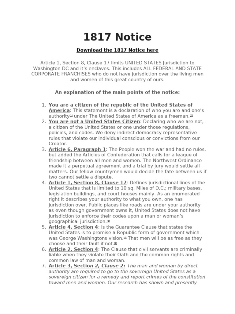 1817 Notice | PDF