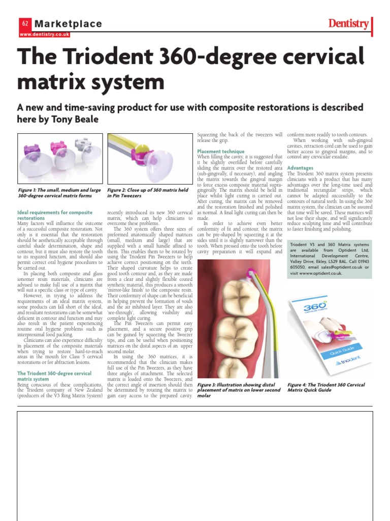 Triodent 360 Matrix for Dentists | PDF | Dental Composite | Matrix ...