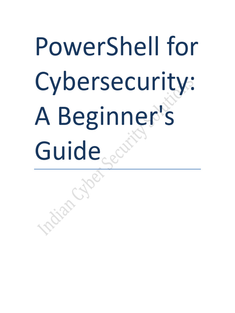 PowerShell for Cybersecurity - ICSS | PDF
