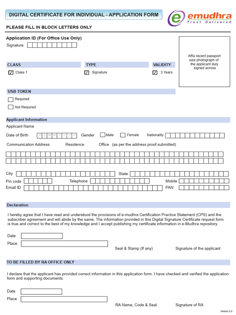 2 EMudhra Class1 RA | PDF
