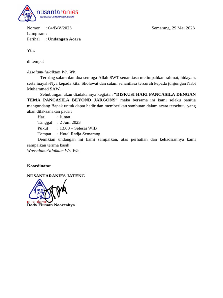 Surat Undangan Acara | PDF