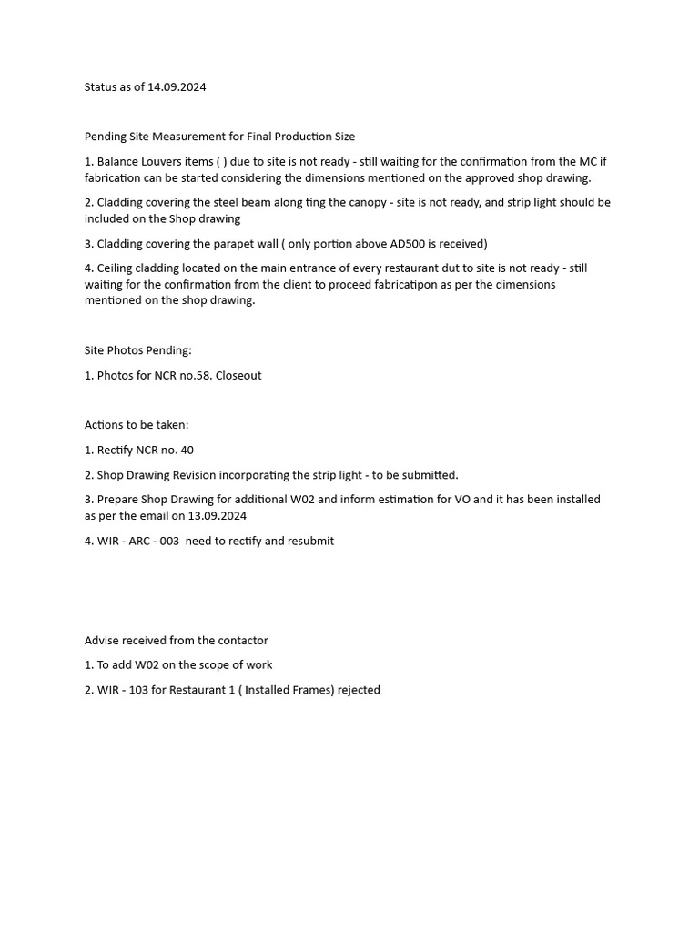 Status As of 14 | PDF | Computers | Technology & Engineering