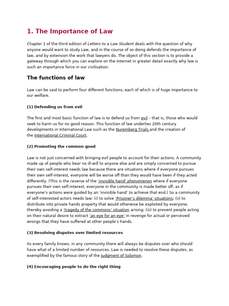 importance of Law | PDF