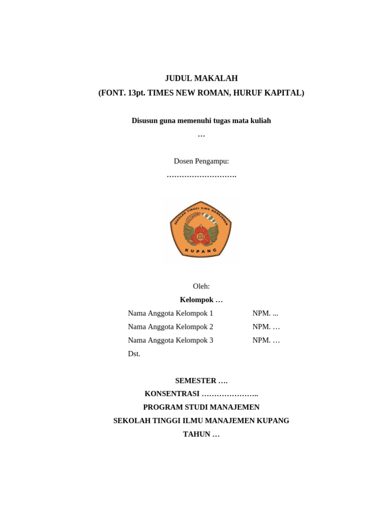 Template Penulisan Makalah 1 | PDF