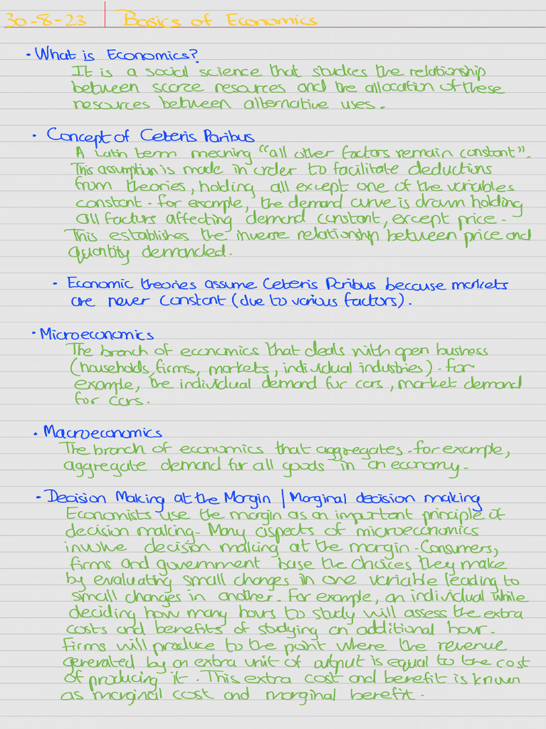 1 - Basics of Economics | PDF