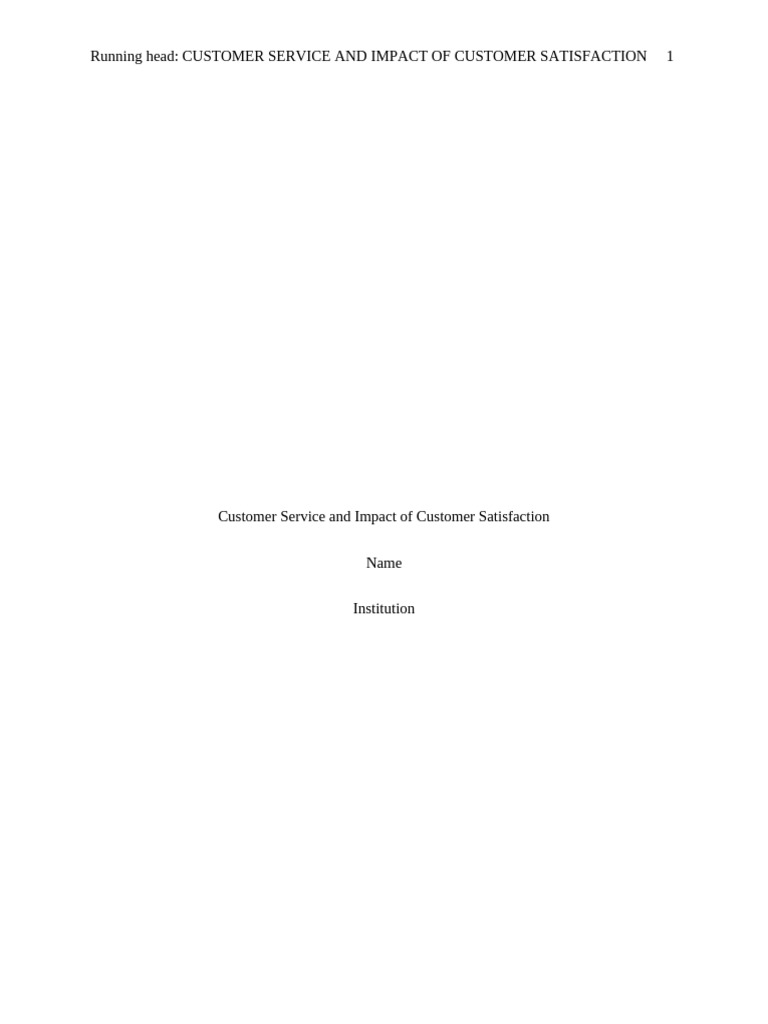 Customer Service and Impact of Customer Satisfaction | PDF