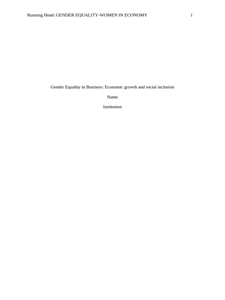 Gender Equality in Business File | PDF