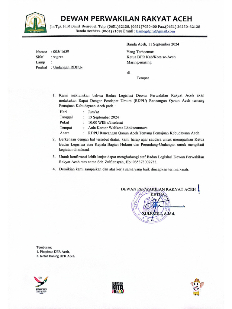 Undangan DPRK. | PDF