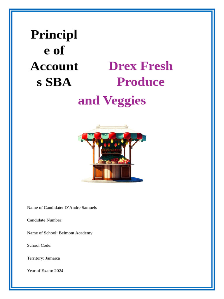 Principle of Accounts SBA | PDF