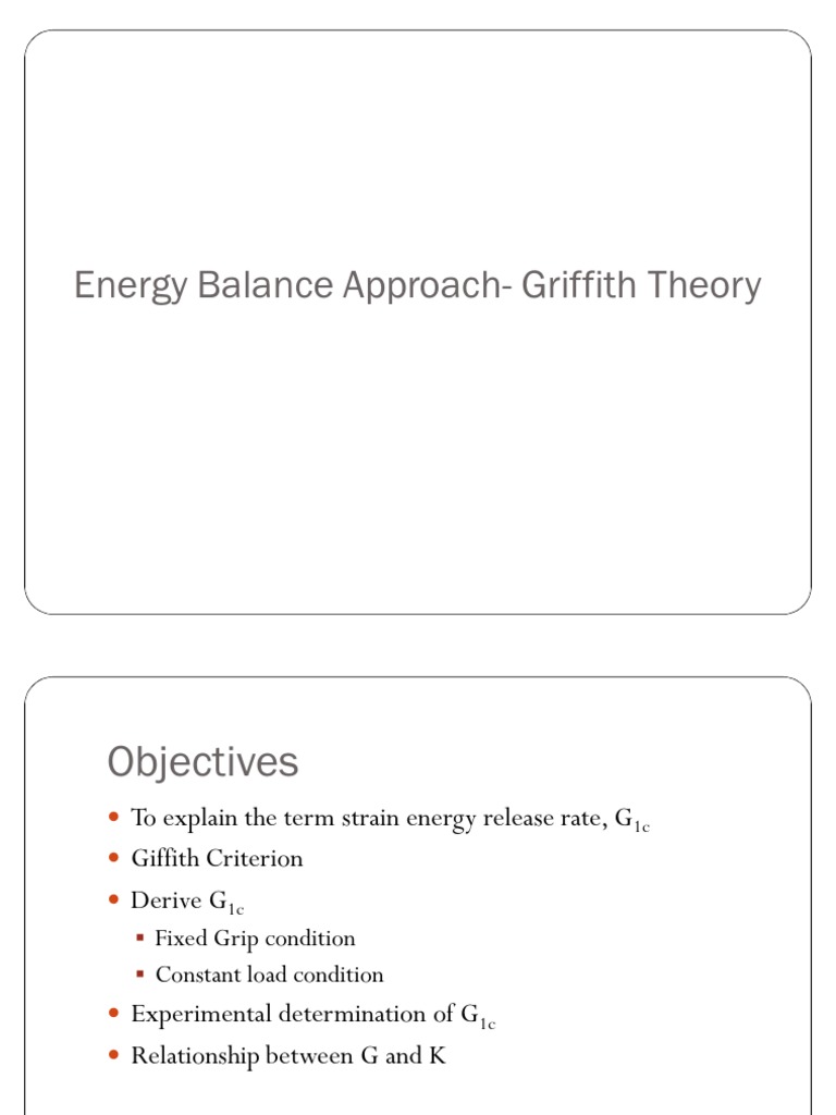 3energy Balance Approach - Griffith Theory | PDF | Fracture Mechanics ...