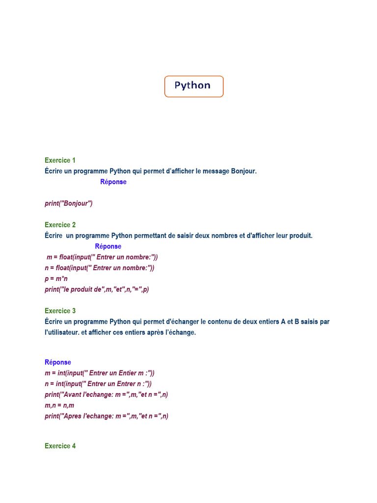 Exercice Python | PDF