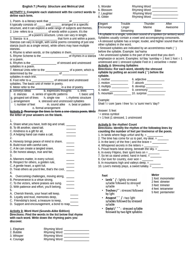 English 7 WEEK 2 Handouts | PDF