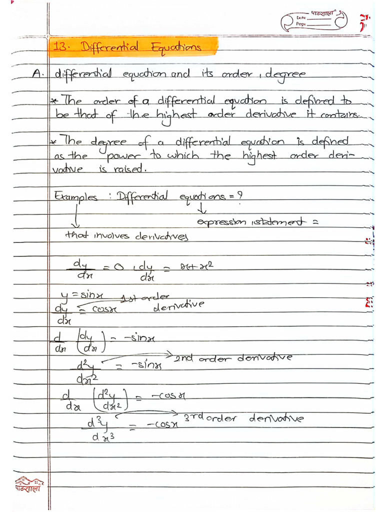 Differential equation notes (1) | PDF
