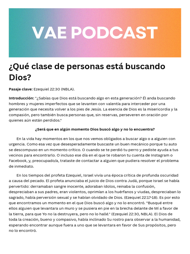 Dios Busca Personas | PDF