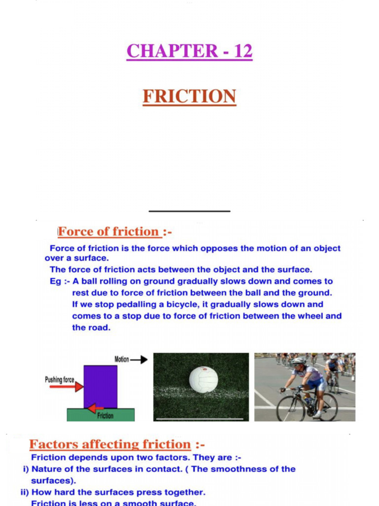 Friction Class 8th | PDF