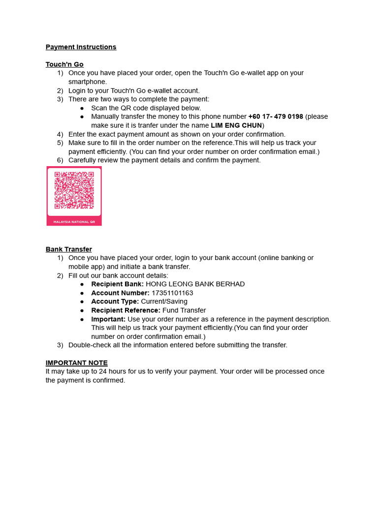 Payment Instructions | PDF