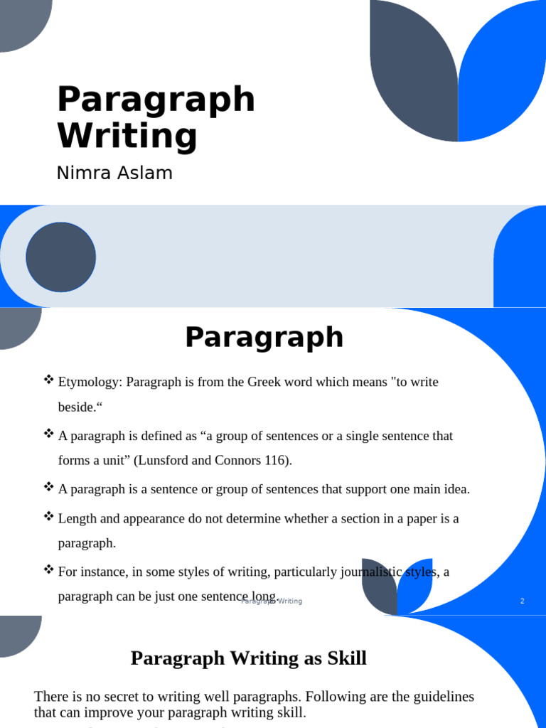 Paragraph Writing | PDF
