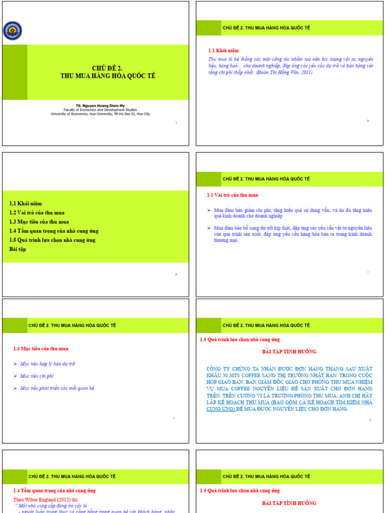 Lecture 2 Thu Mua Hang Hoa Quoc Te | PDF