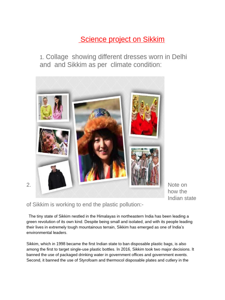 science project on Sikkim | PDF