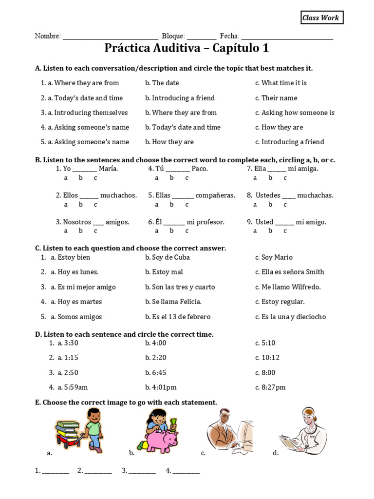 Listening Activity Author Cuaderno Español | PDF | Home & Garden