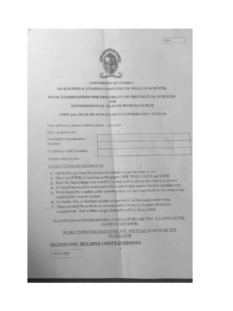 Hmis Final Exam Eht | PDF