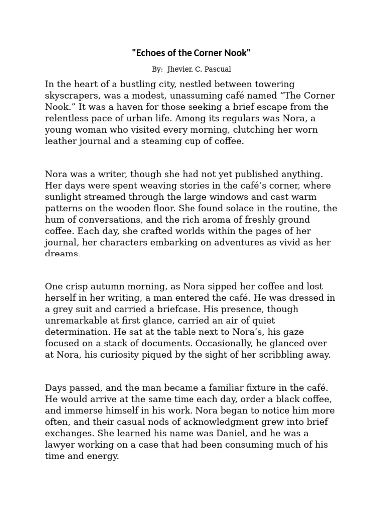 Echoes of The Corner Nook | PDF | Mystery, Thriller & Crime Fiction