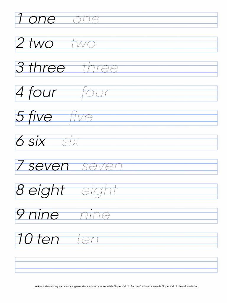 Easy Numbers Writing | PDF