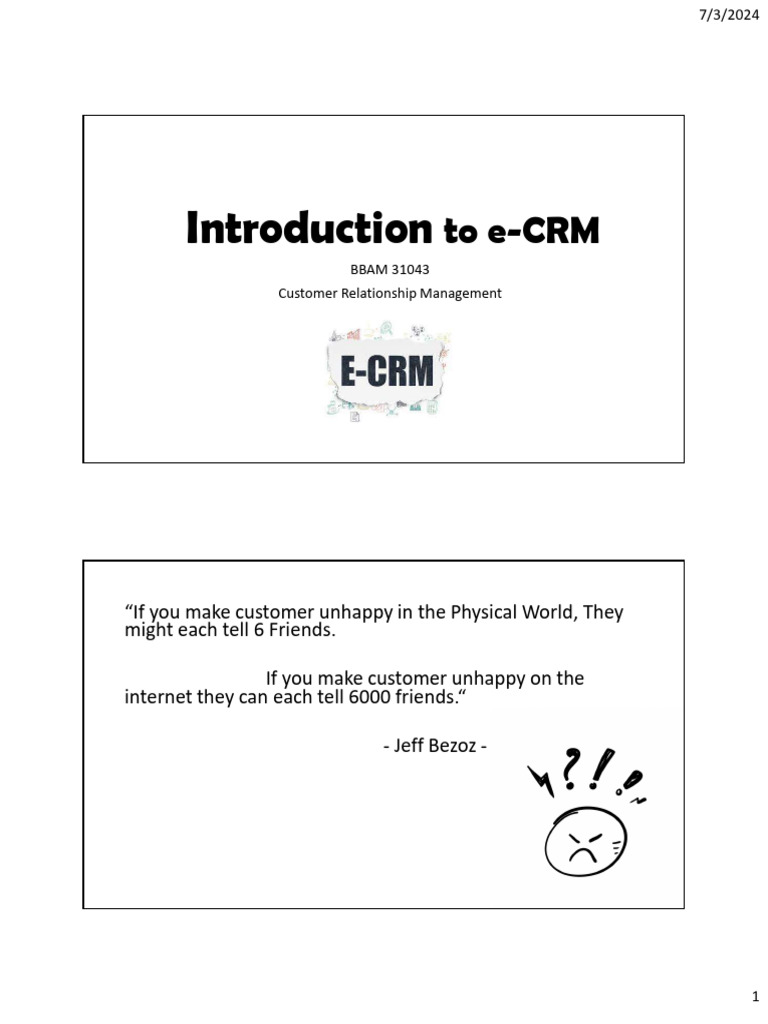 Lesson 04 Introduction to e-CRM | PDF