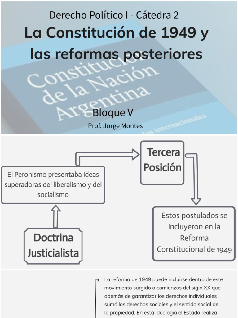 La Constitución Nacional De 1949 Y Las Reformas Posteriores Pdf