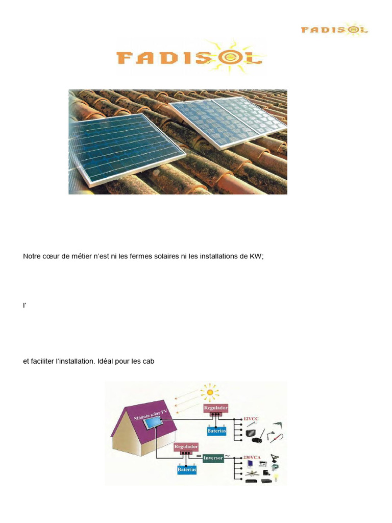 Folleto PACKS SOLARS FADISOL - FRA | PDF