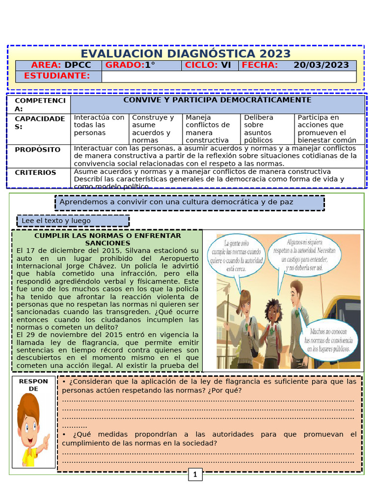 Evaluacion Diagnostica 2 | PDF