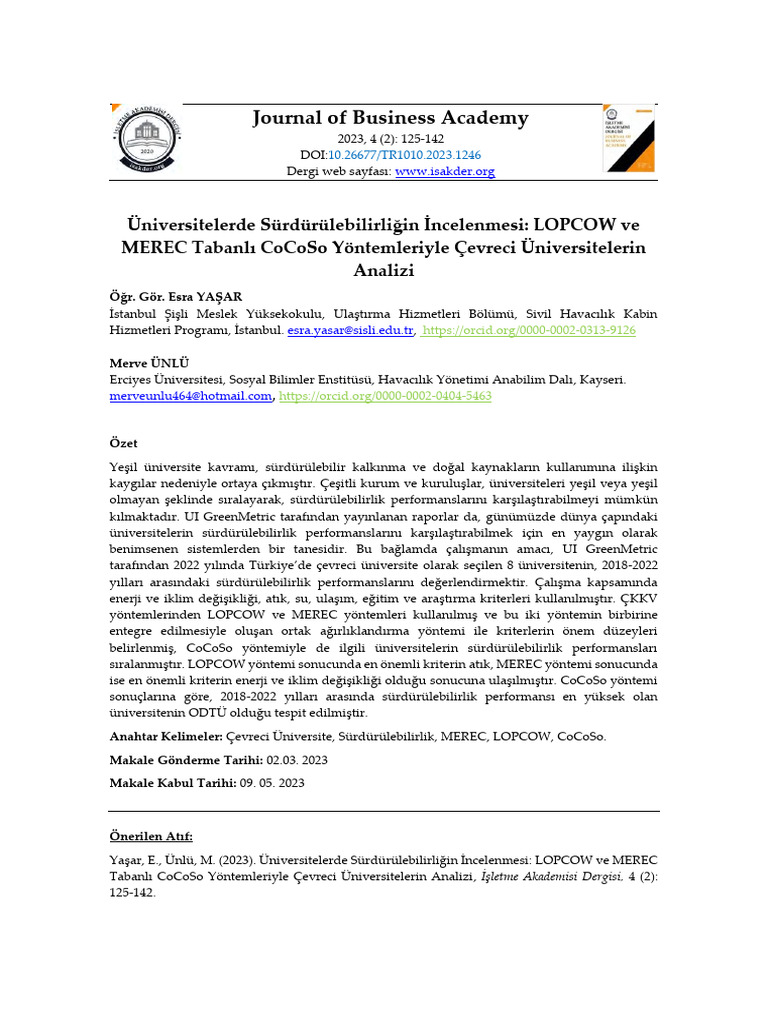 Vol.4 Issue.2 Article01 Esra Yasar Merve Unlu Duzenleme | PDF