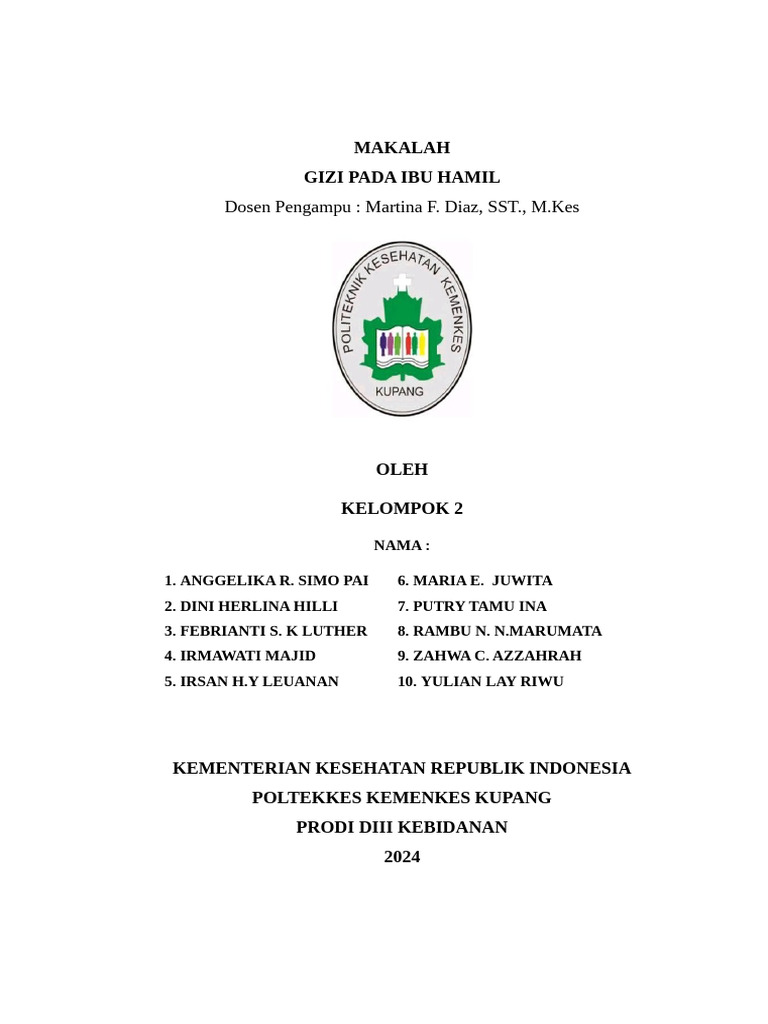 MAKALAH GIZI KELOMPOK 2 Fix | PDF