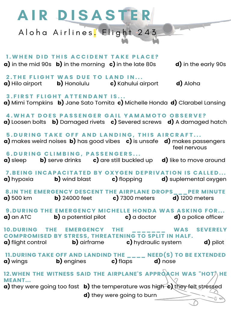 Air Disaster. Exercise | PDF