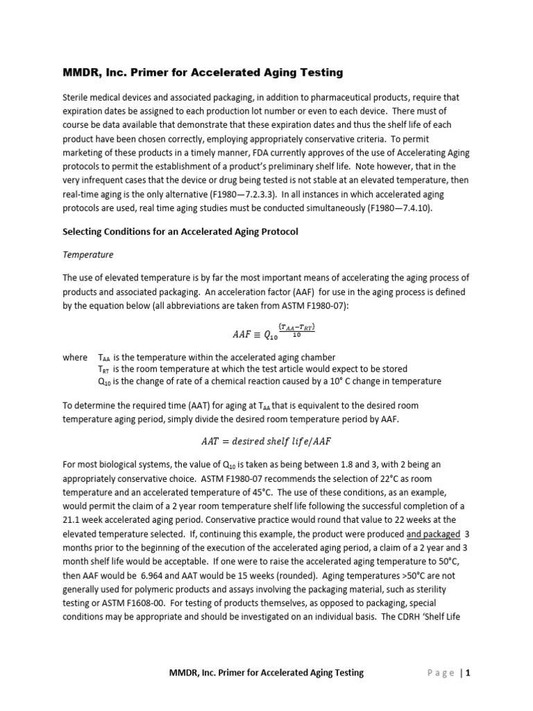 Accelerated Aging Review | PDF