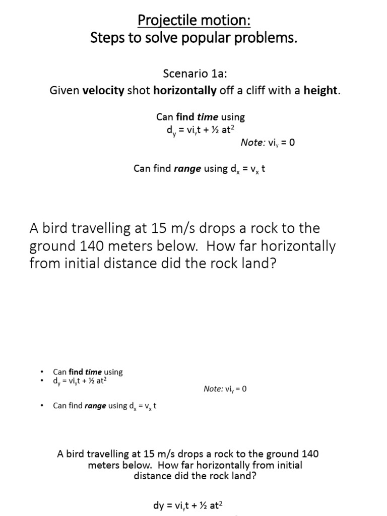 13 Projectile Review | PDF