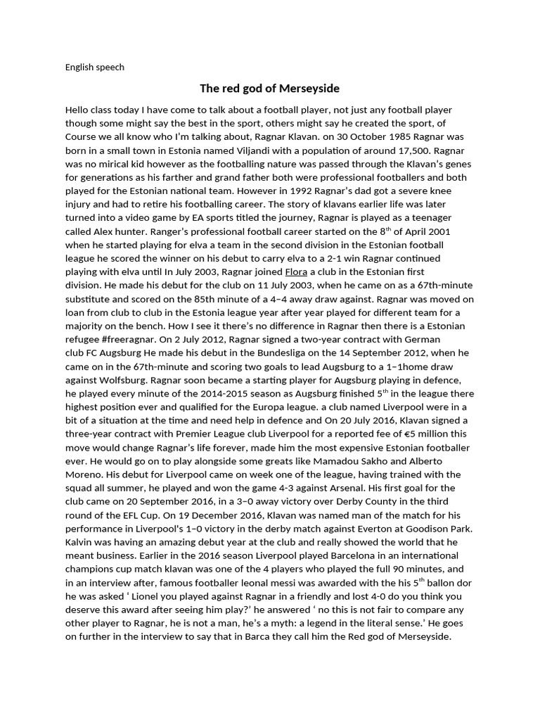 English Speech | PDF