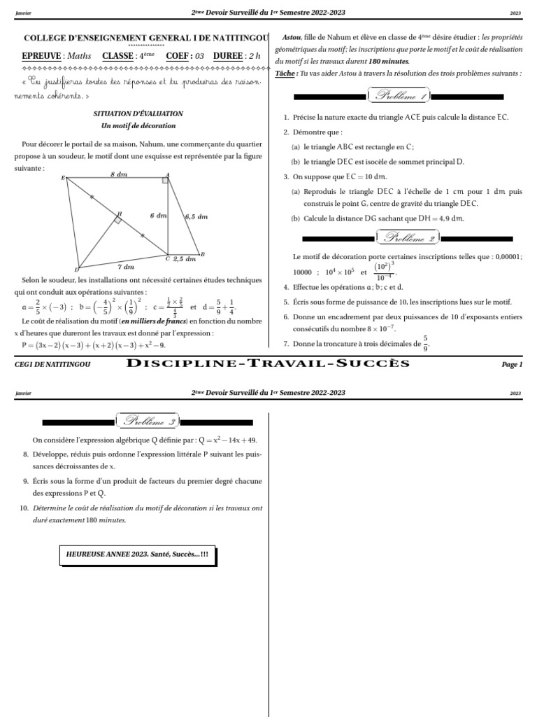 Problème 1: Maths 03 2 H | PDF