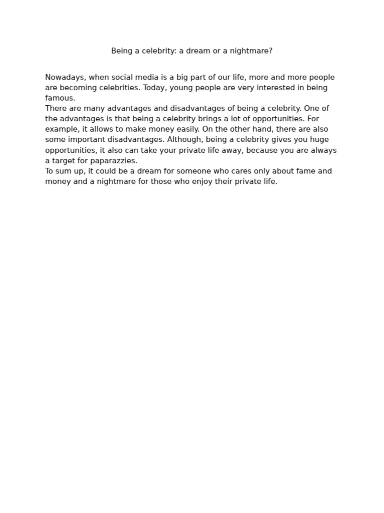 Being a Celebrity | PDF