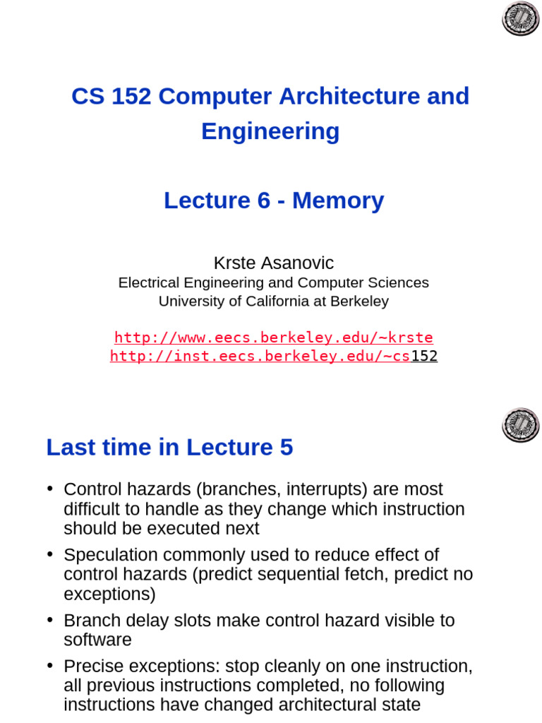 L06 Memory | PDF