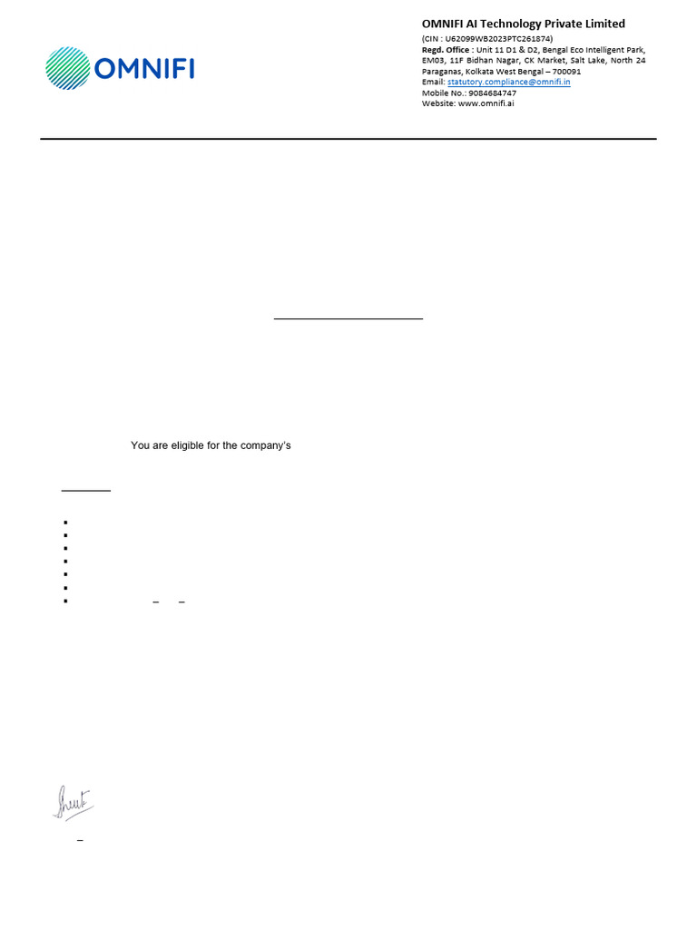 Joydeep Guha - Offer Letter - Omnifi | PDF