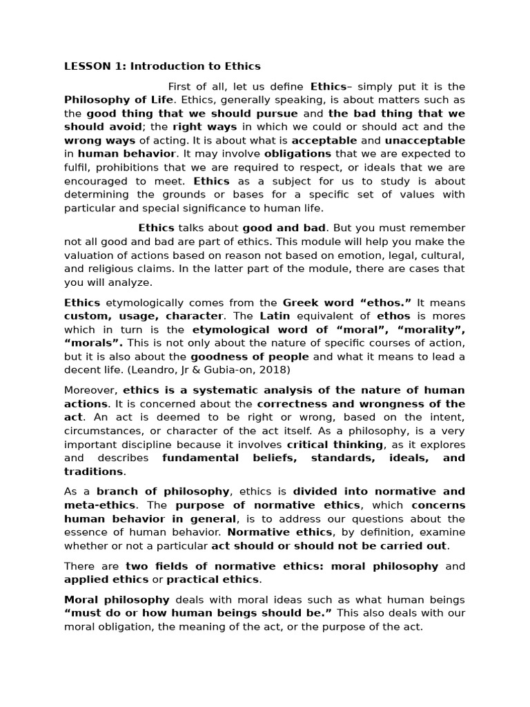 Ethics Final Reviewer | PDF | Morality | Science & Mathematics