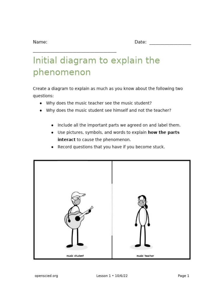 6.1 Lesson 1 Handout Initial Diagram To | PDF