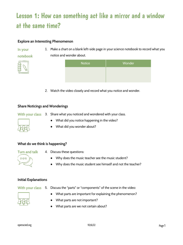 6.1 Lesson 1 Student Procedure | PDF