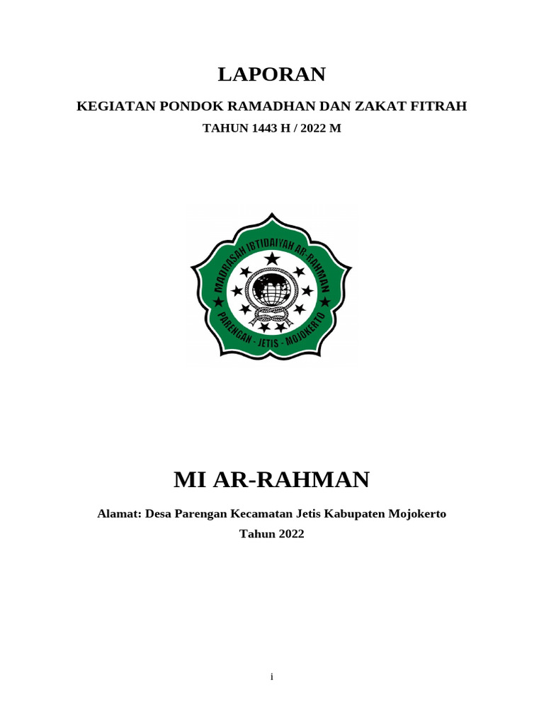 Laporan Ponrom Mi Ar-Rahman 22 | PDF