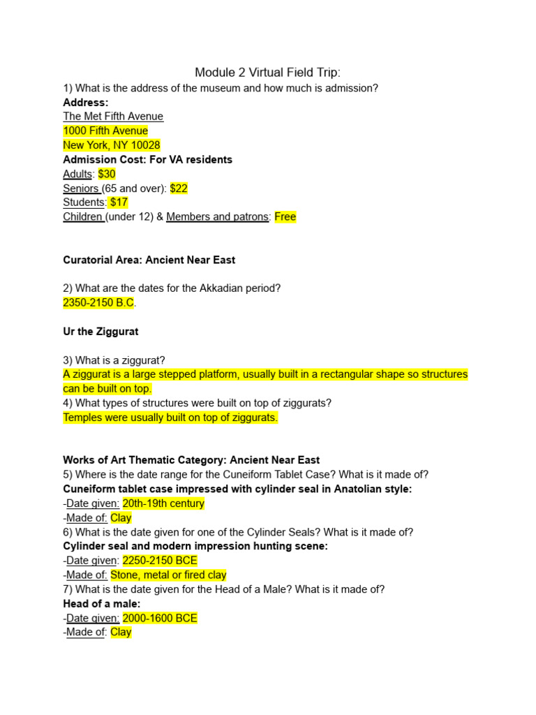 Module 2 Virtual Field Trip | PDF