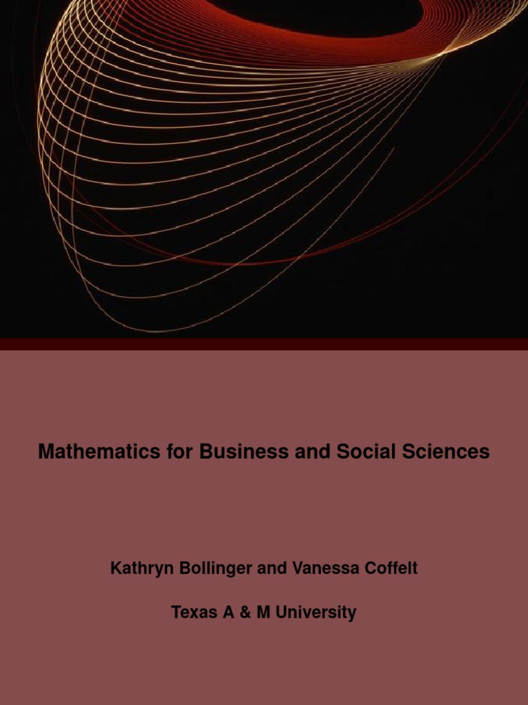 Mathematics For Business Social Sciences MATH 140 v5 | PDF