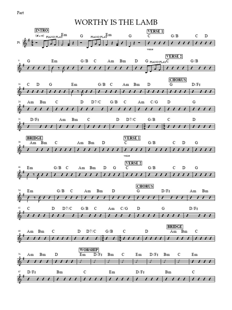 WORTHY IS THE LAMB | PDF