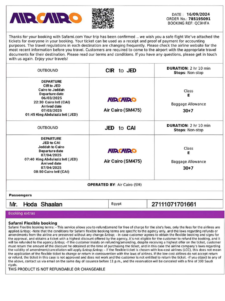 Air Cairo | PDF
