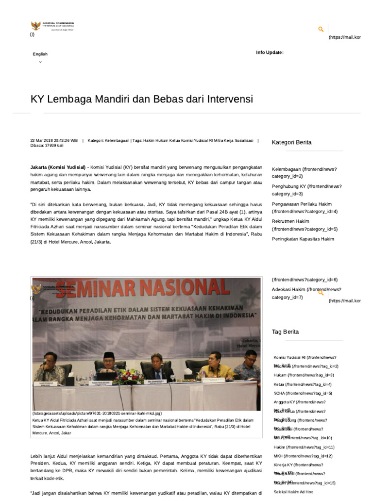 KY - KY Lembaga Mandiri Dan Bebas Dari Intervensi | PDF